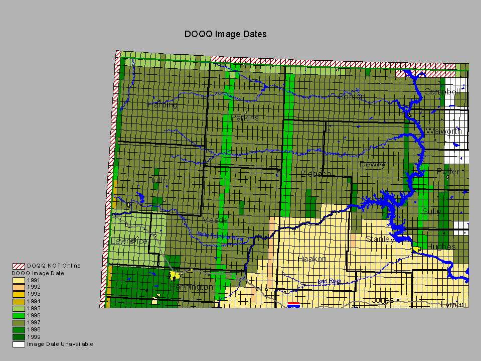 DOQQ Image DAtes - NW